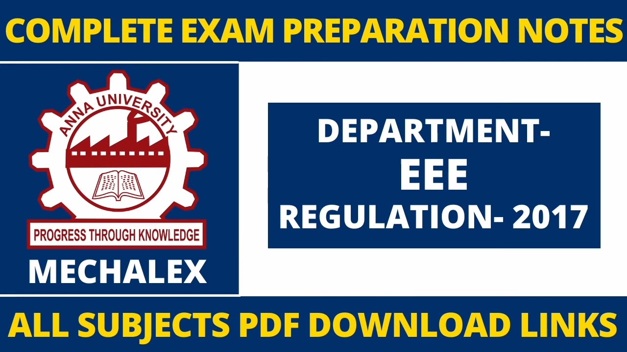 ANNAUNIVERSITY NOTES PDF LINK | R-2017 | EEE
