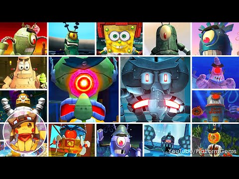 All Robot Bosses of All SpongeBob Games (With Cutscenes) [2K 60FPS]