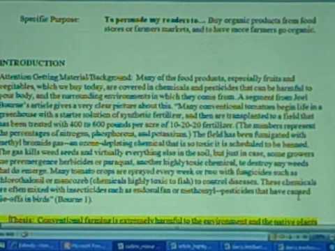 Outline Tutor step 2 - Determining a Purpose and Thesis