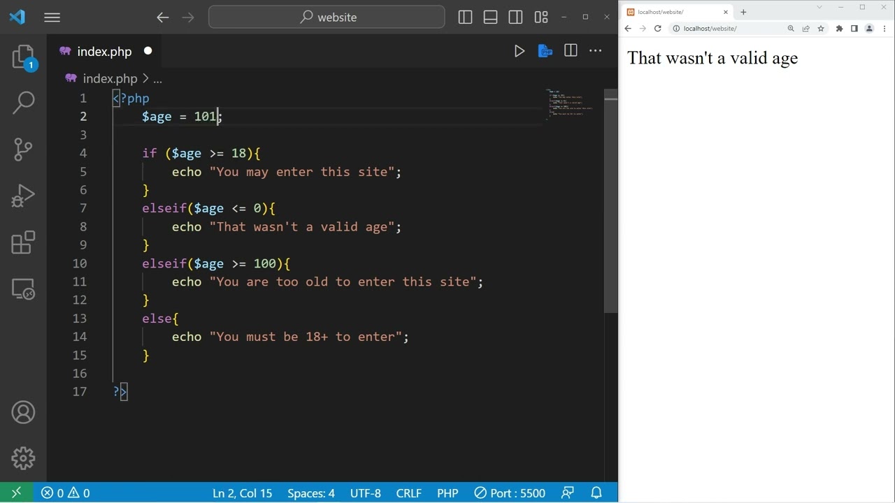 PHP if statements explained