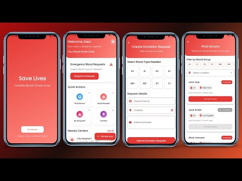 Blood Donation App UI Design in Flutter - Flutter UI Design… - Partner