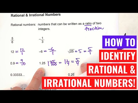 Identifying Rational and Irrational Numbers