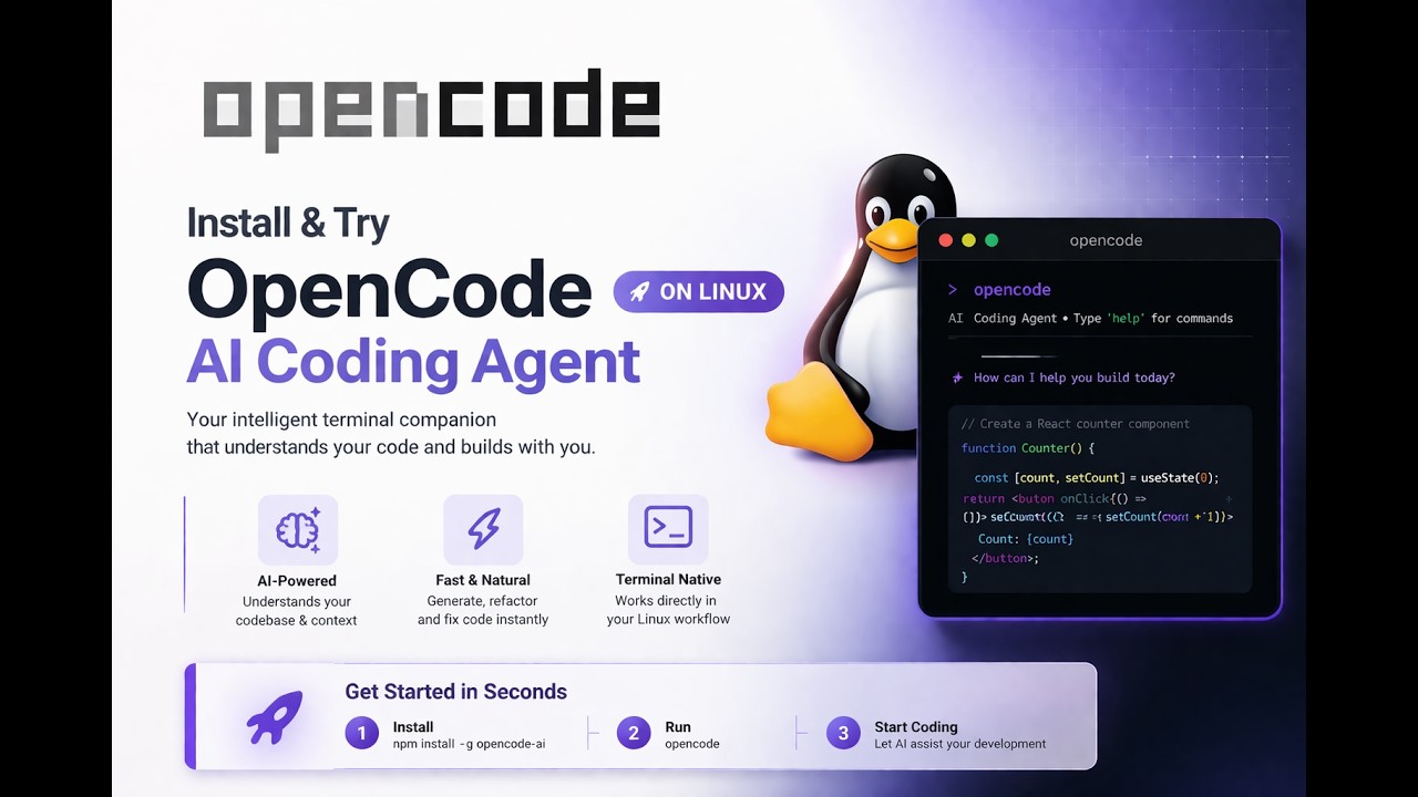 Install and Try OpenCode AI Coding Agent on Linux