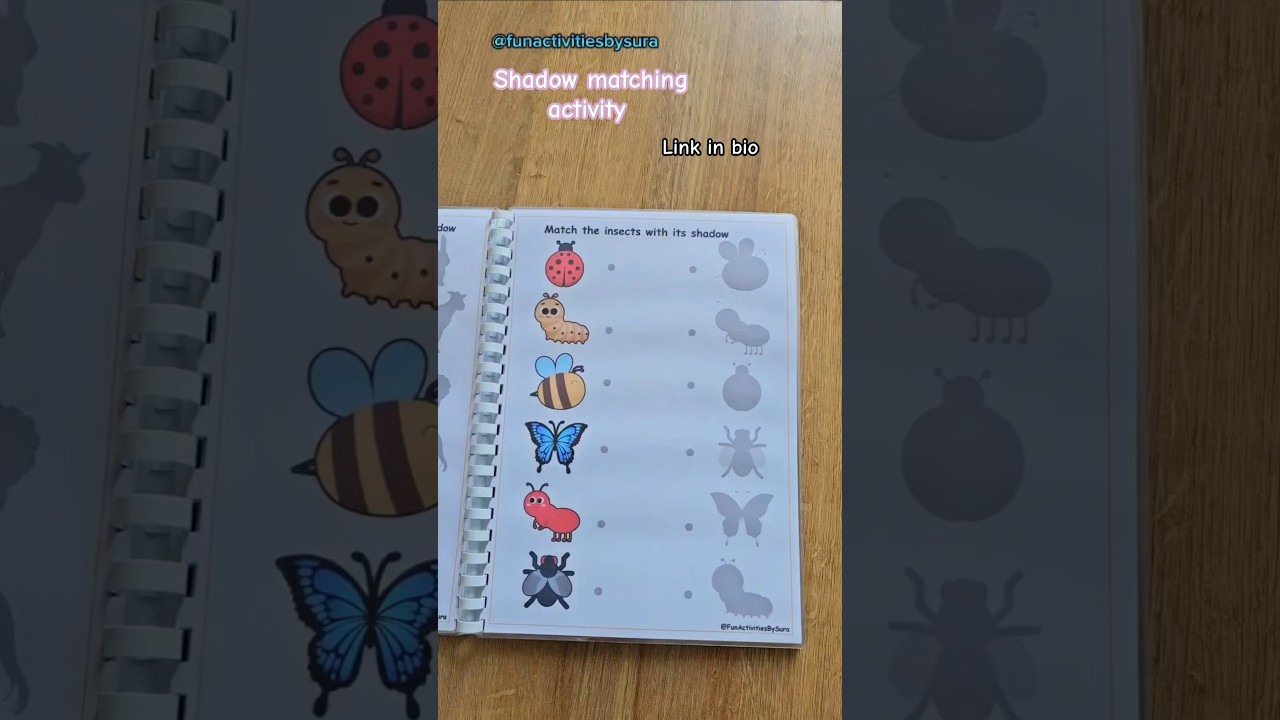 Shadow matching activity #homeschoolingfun #activityforkids #activitybook #shorts #finemotorskills