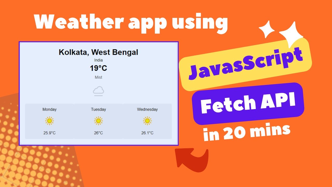 Weather application using JavaScript fetch API || JavaScript project || weather API✅🔥
