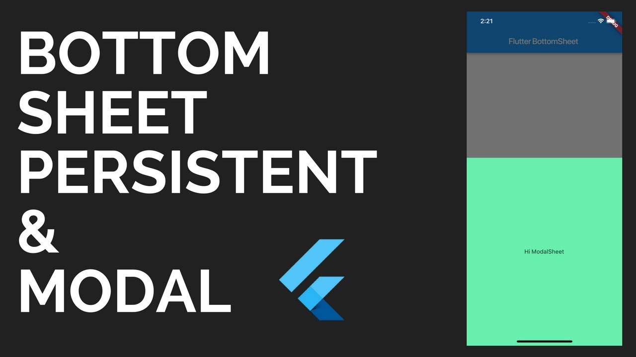 Flutter: BottomSheet Tutorial | Persistent & Modal Sheets | Material Design