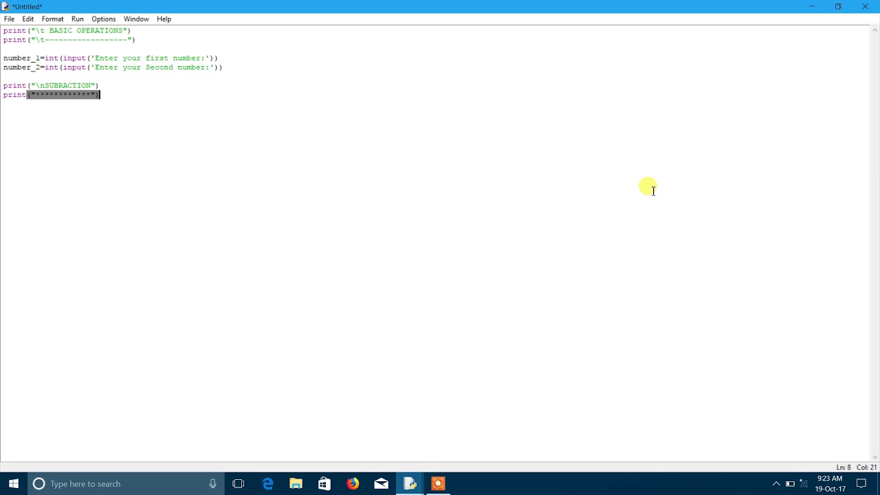 Python program to calculate arithmetic operations
