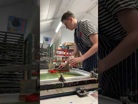 Screen printing some of Sam Aileyโs Art #screenprinting #printmaking #illustration #art #print