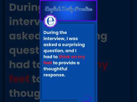 English daily Practice "Think On Your Feet" #english #learnenglish #Shorts
