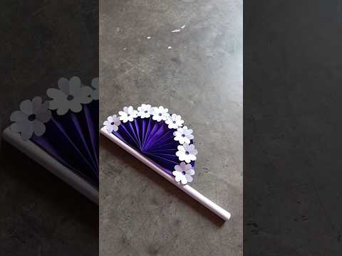 Diy Paper Hand Fan Craft Idea #shorts #youtubeshorts #handfan #diy#papercraft #viral#trending