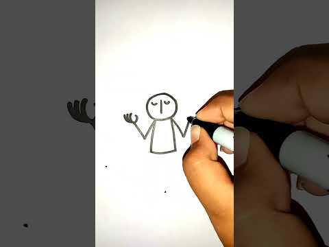CARTOON STICKMAN MEDITATING 🧘♂️ ON CLOUD ☁️ ll EASY DRAWING ll#adityaartacademy #viral #shorts