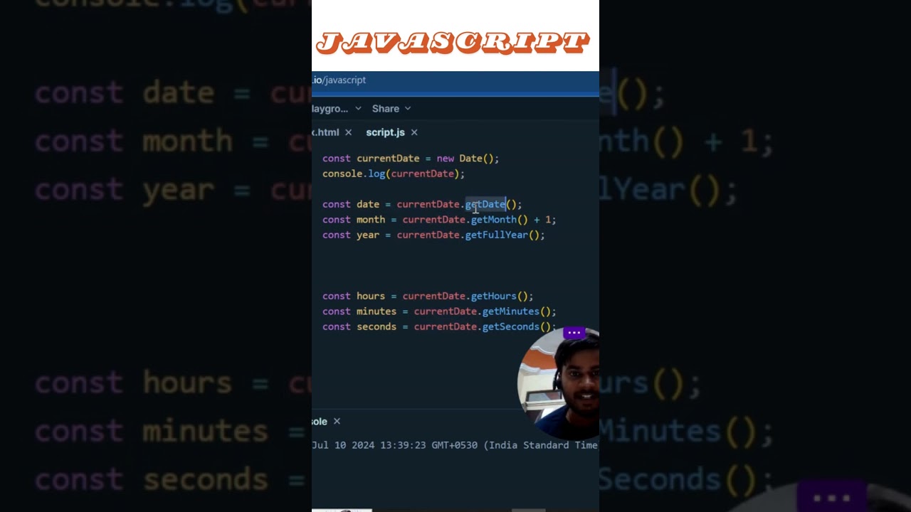 JavaScript DateTime Object|| How to Fetch Dates From Date Object. #coding #programming #javascript