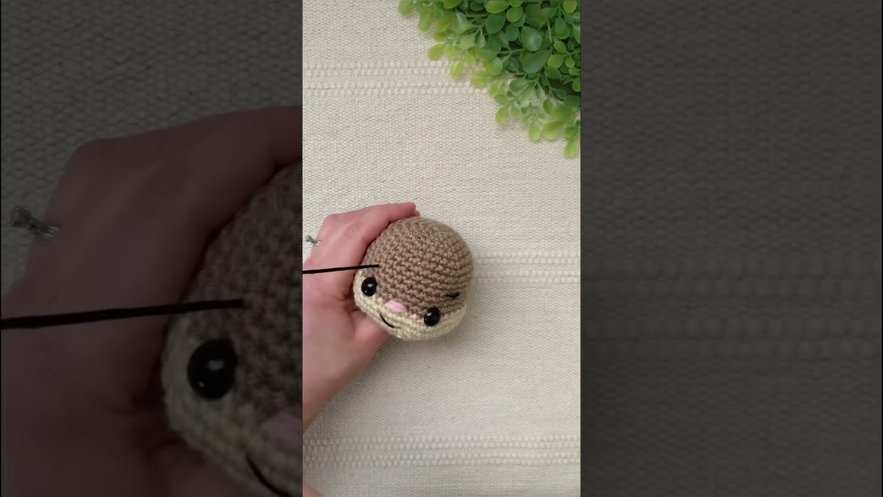 Sewing Facial Details on a #Crochet Hamster | #amigurumi #yarn