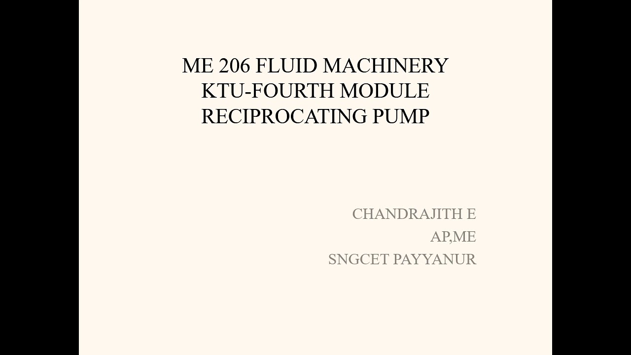 KTU MODULE 4 ME 206 FLUID MACHINERY PART 1