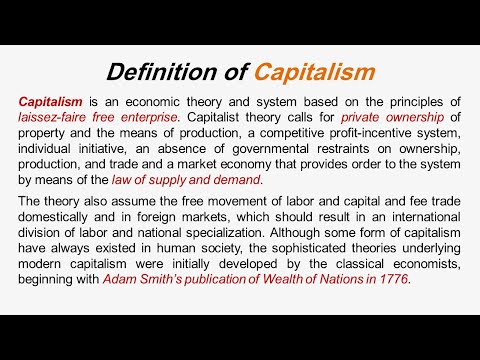 Définition du capitalisme