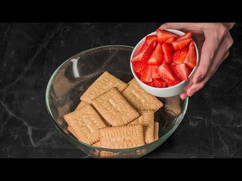 Don't skip this recipe with strawberries! Delicious dessert! 5-minute recipe