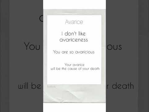 Avarice meaning in Urdu, usage in sentence | examples| synonyms and antonyms#meaning#shorts#shorts