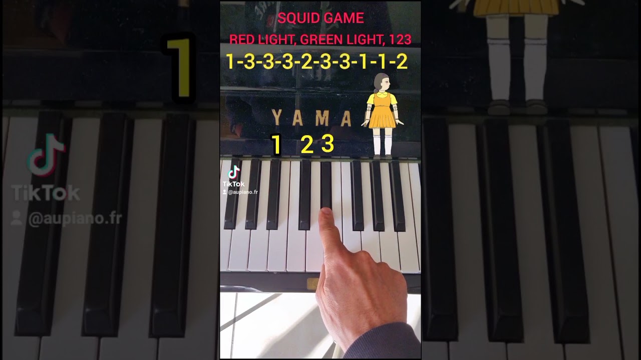 SQUID GAME Red Light Green Light (1,2,3 soleil) - Au Piano.Fr