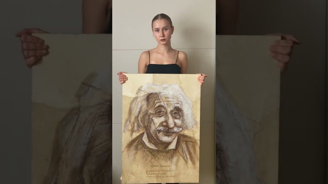 Portrait of Albert Einstein- from the graduation thesis that I did. #art #painting #drawing
