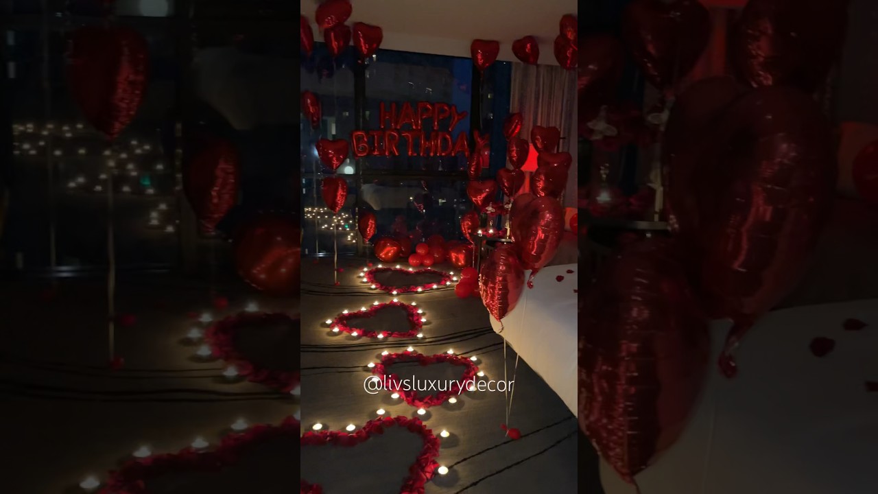 ROMANTIC HOTEL ROOM DECOR #birthdaysetup #Roomdecor #livsluxurydecor #romanticroomdecor #hoteldecor