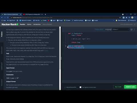 HackerRank Python Problem No3 || Leap year or not
