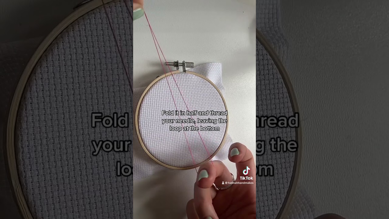 How to start a cross stitch using the loop method