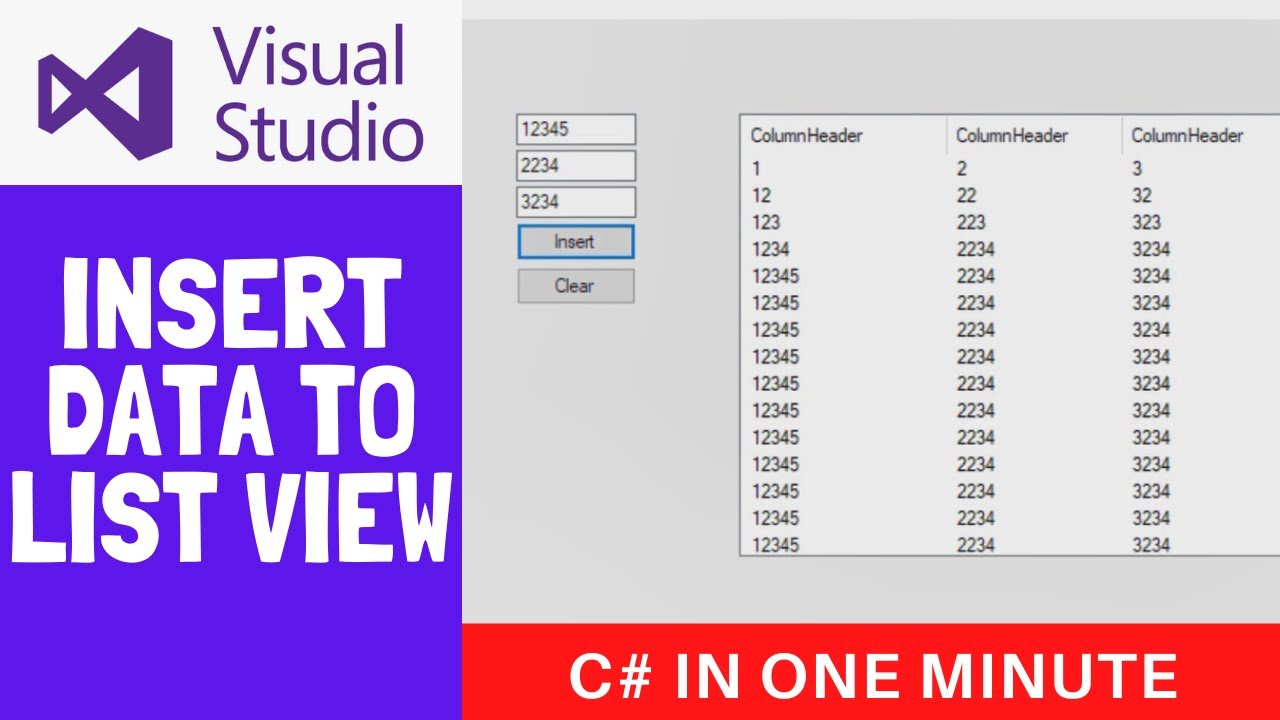 SOURCE CODE - Insert Data to Listview C#