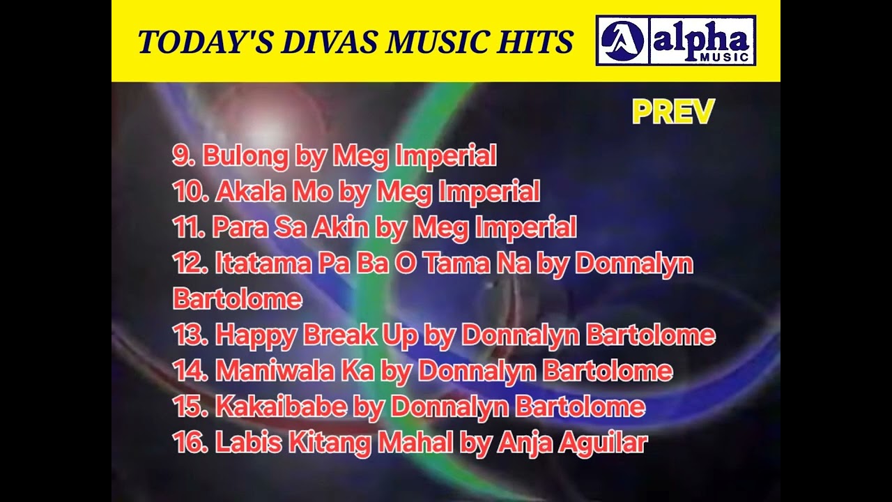 Alpha Records - Today's Divas Music Hits songlist