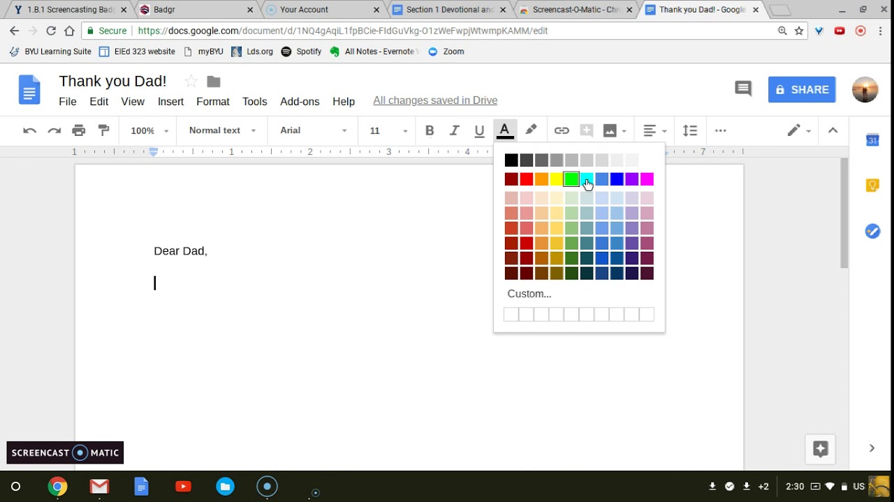 How to write a Thank-You letter on Google Docs
