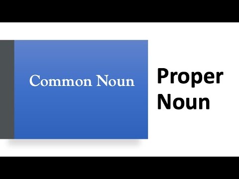 (Lecture-5), Common Noun and Proper Noun
