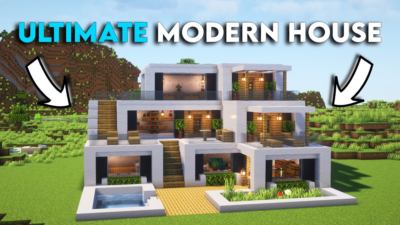 Minecraft: Ultimate Modern House Tutorial🏠 - Minecraft Builders