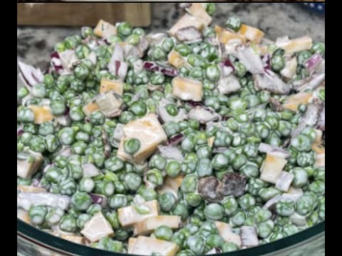 Creamy Green Pea Salad with Bacon and Frog Eye Salad