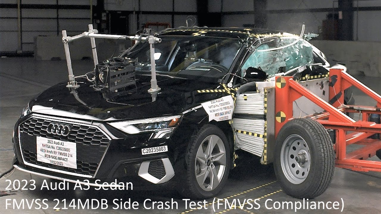 2022-2026 Audi A3 Sedan FMVSS 214MDB Side Crash Test (FMVSS Compliance)