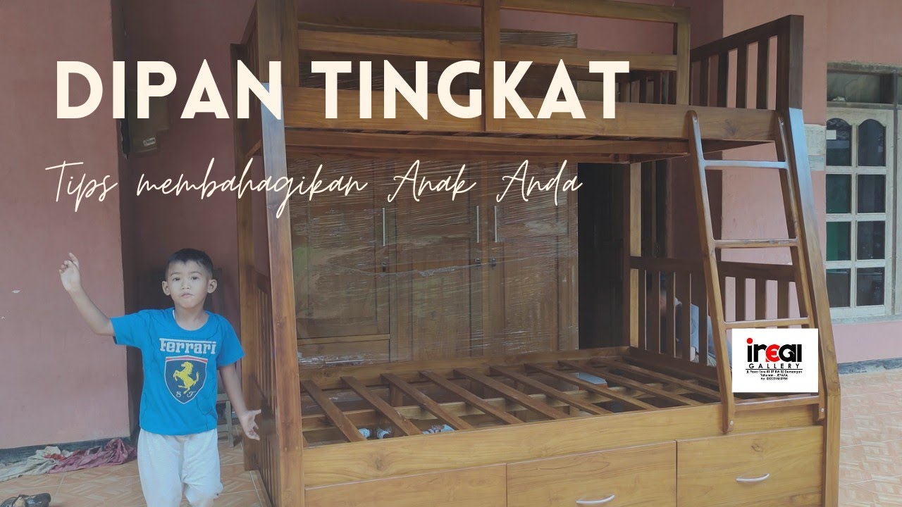 REVIEW TERBARU, Ranjang Susun //Tempat Tidur Anak Tingkat 2 Bed dan 3 Laci besar Kayu Jati Jepara