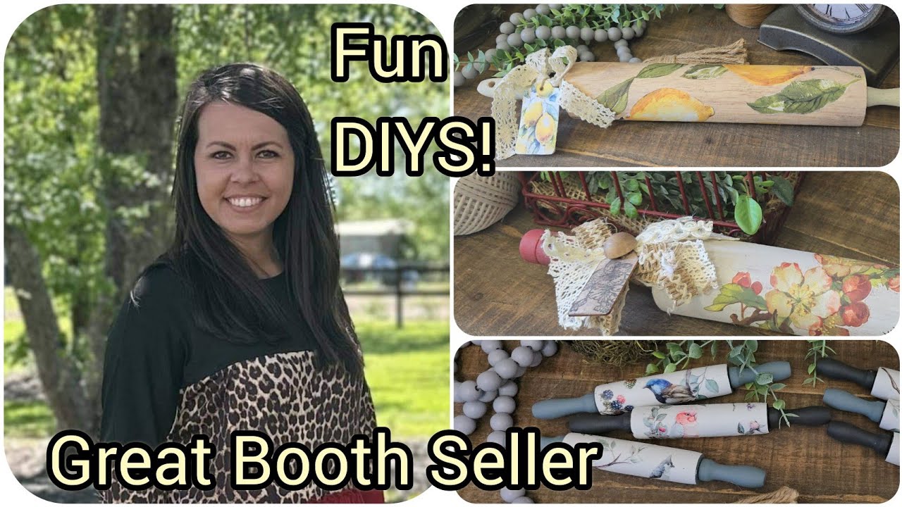 Rolling Pin Makeovers. Adding Transfers. Blending Colors. Great Vendor Booth Seller.