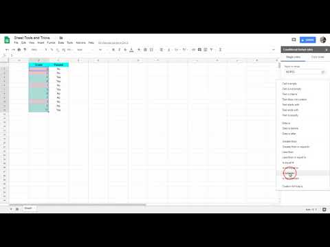How to set up Conditional Format in a Google Sheet