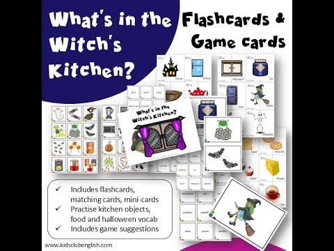 What's in the Witch's Kitchen Flashcards and Game cards - Kids Club English