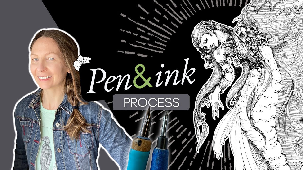 How to Ink a Vintage Mermaid with Dip Pens