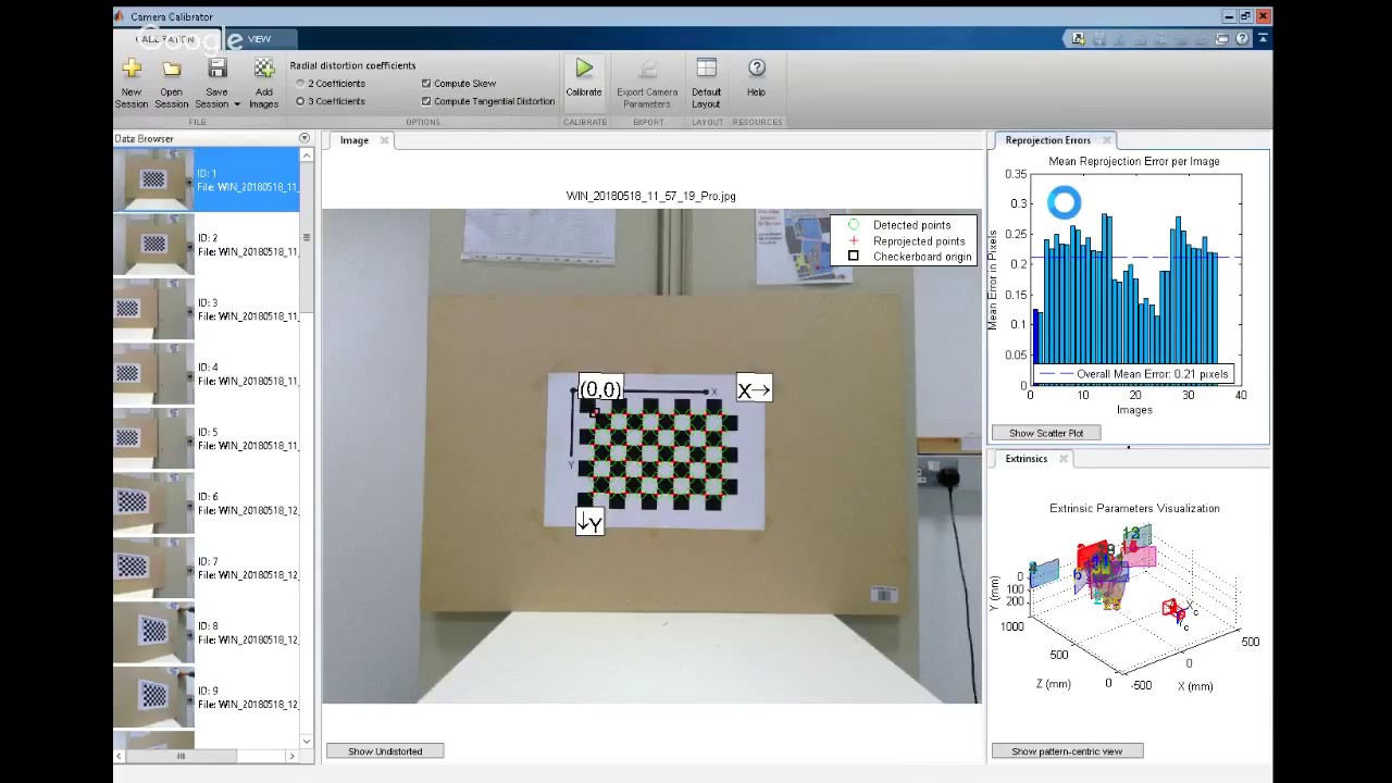 Matlab and Camera Calibration App