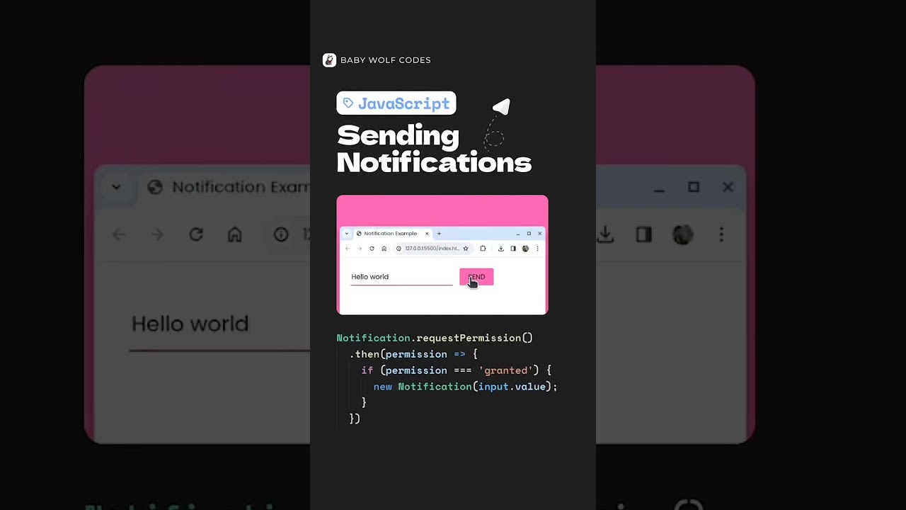 Sending notifications #html#css#js#sending#notification