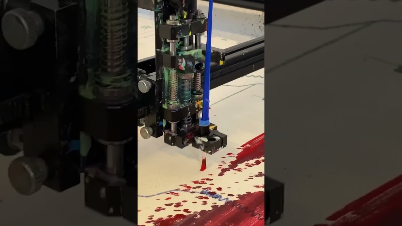 Artist Natan Lawson uses a CNC machine to make paintings.