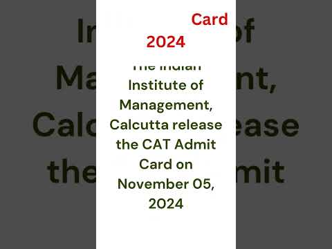 CAT Admit Card 2024 #cat #admitcard #november #2024 #shorts