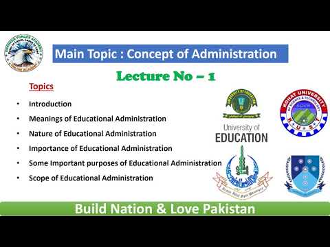 Lecture-1 | Meanings, Nature, Importance, Purposes and Scope of Educational Administration