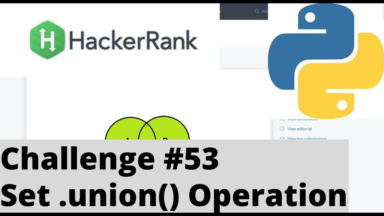 Hackerrank Python | Challenge #53 | Set .union() Operation