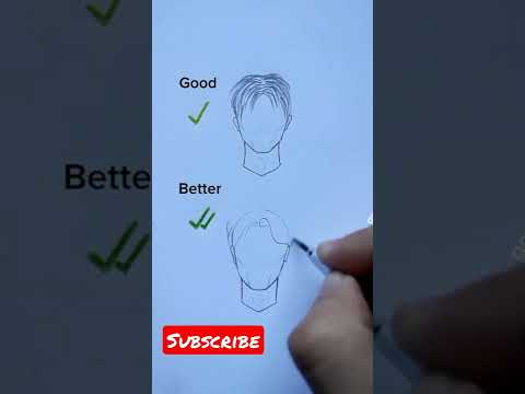 how to draw realistic middle part hair#shorts #creativity