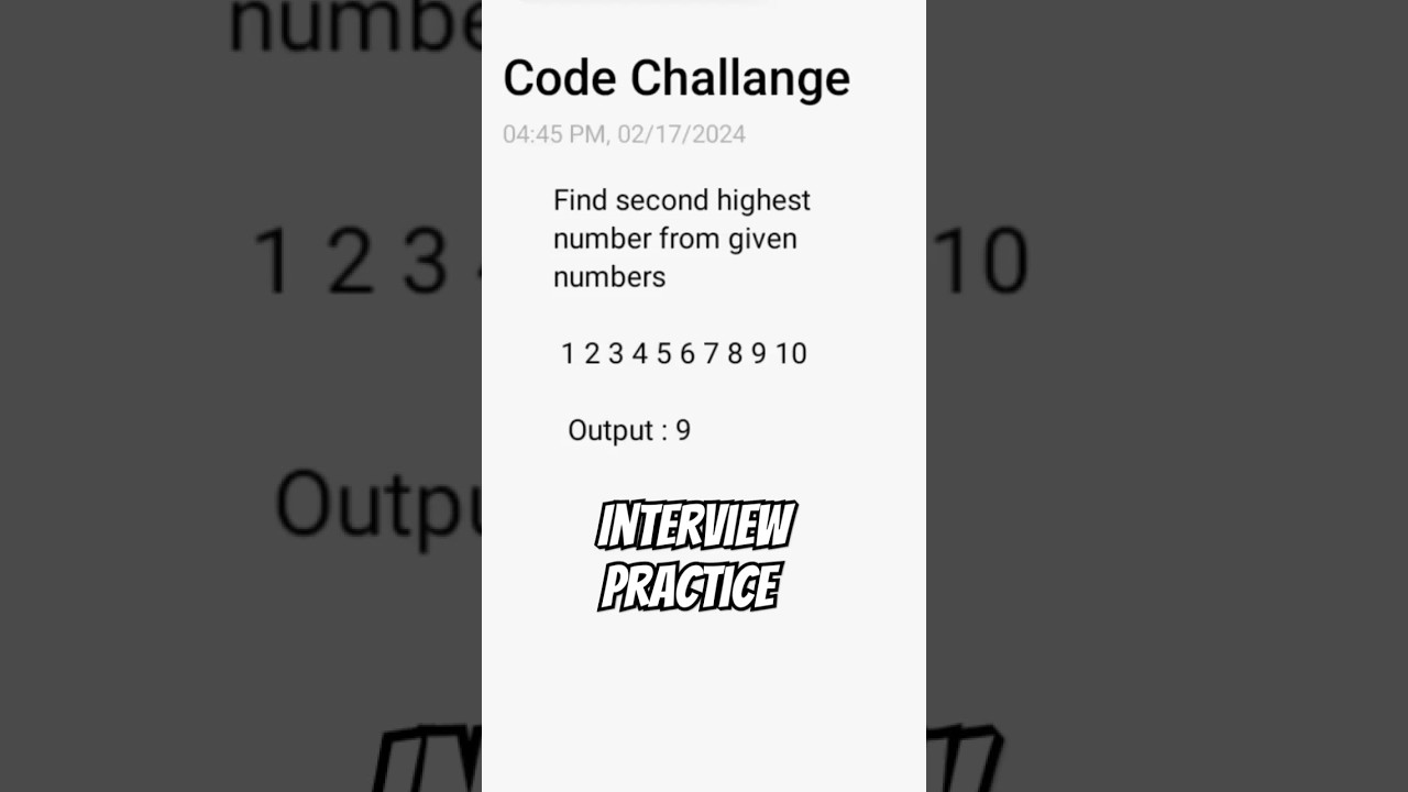 Java Interview | Java Program to Find Second Highest Number | Java Practical World