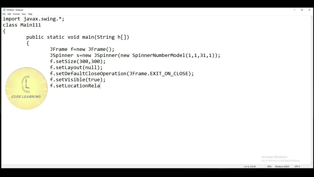 Java | Swing package 'JSpinner - SpinnerNumberModel' | CodeLearning