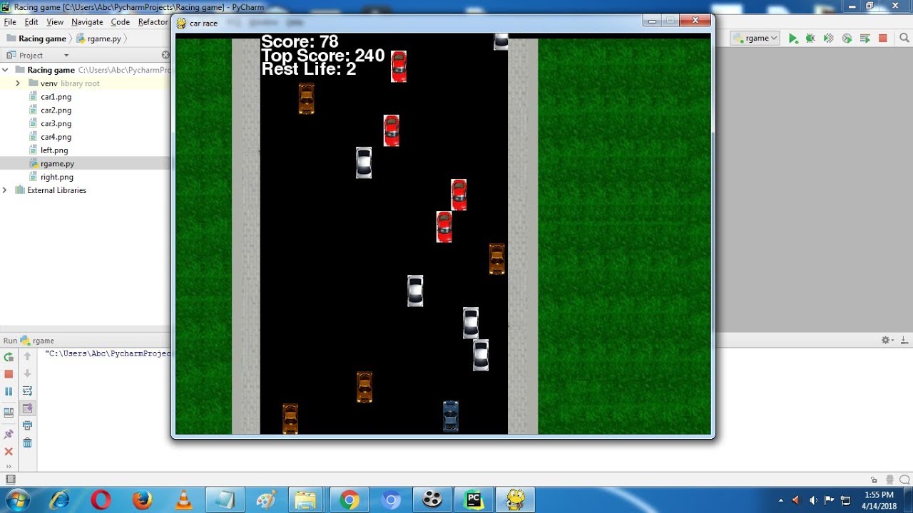 Python Mini Project with source code - Simple racing game in python