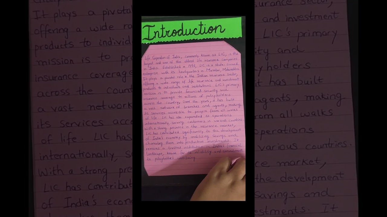 Business Studies Project on LIC (LIFE INSURANCE CORPORATION OF INDIA) For Class11th Commerce CBSE