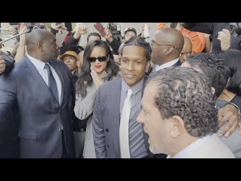 A$AP Rocky & Rihanna Face Media Outside Court After AQUITTAL